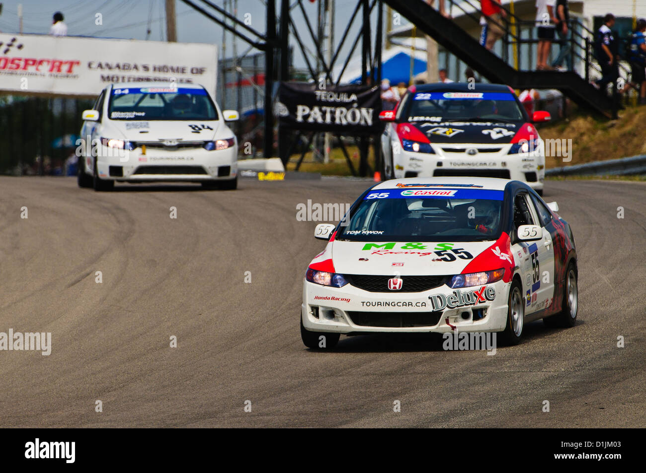 A Honda Civic competes in the CTCC Canadian Touring Car Championship at ...
