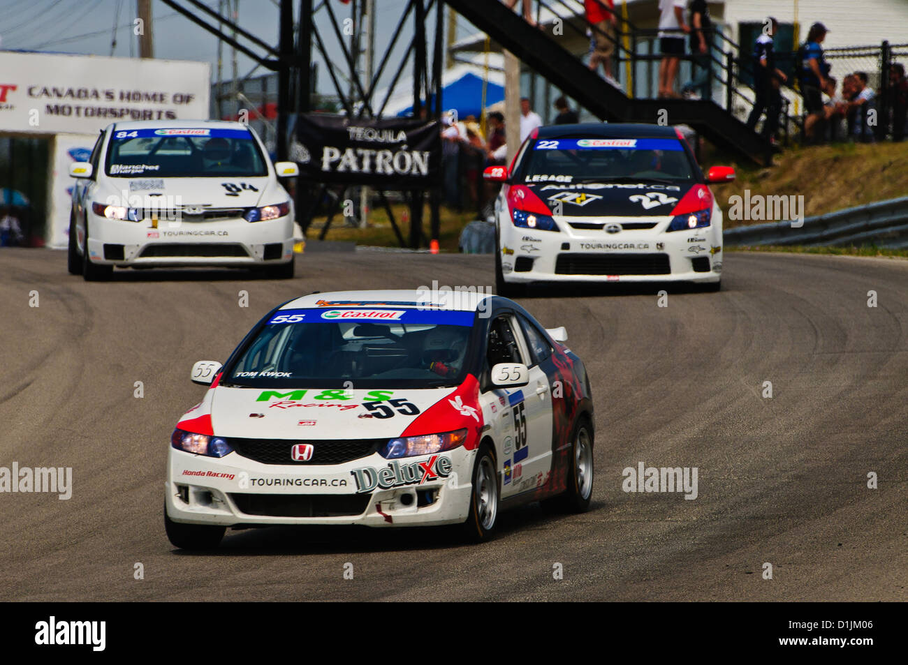 A Honda Civic competes in the CTCC Canadian Touring Car Championship at ...