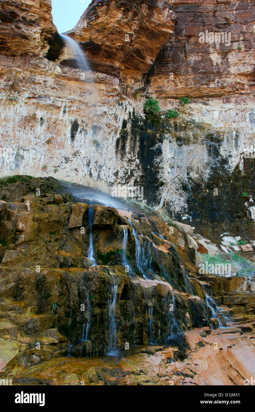 Walnut Falls pouring off from a side canyon along Arizona's Salt River ...