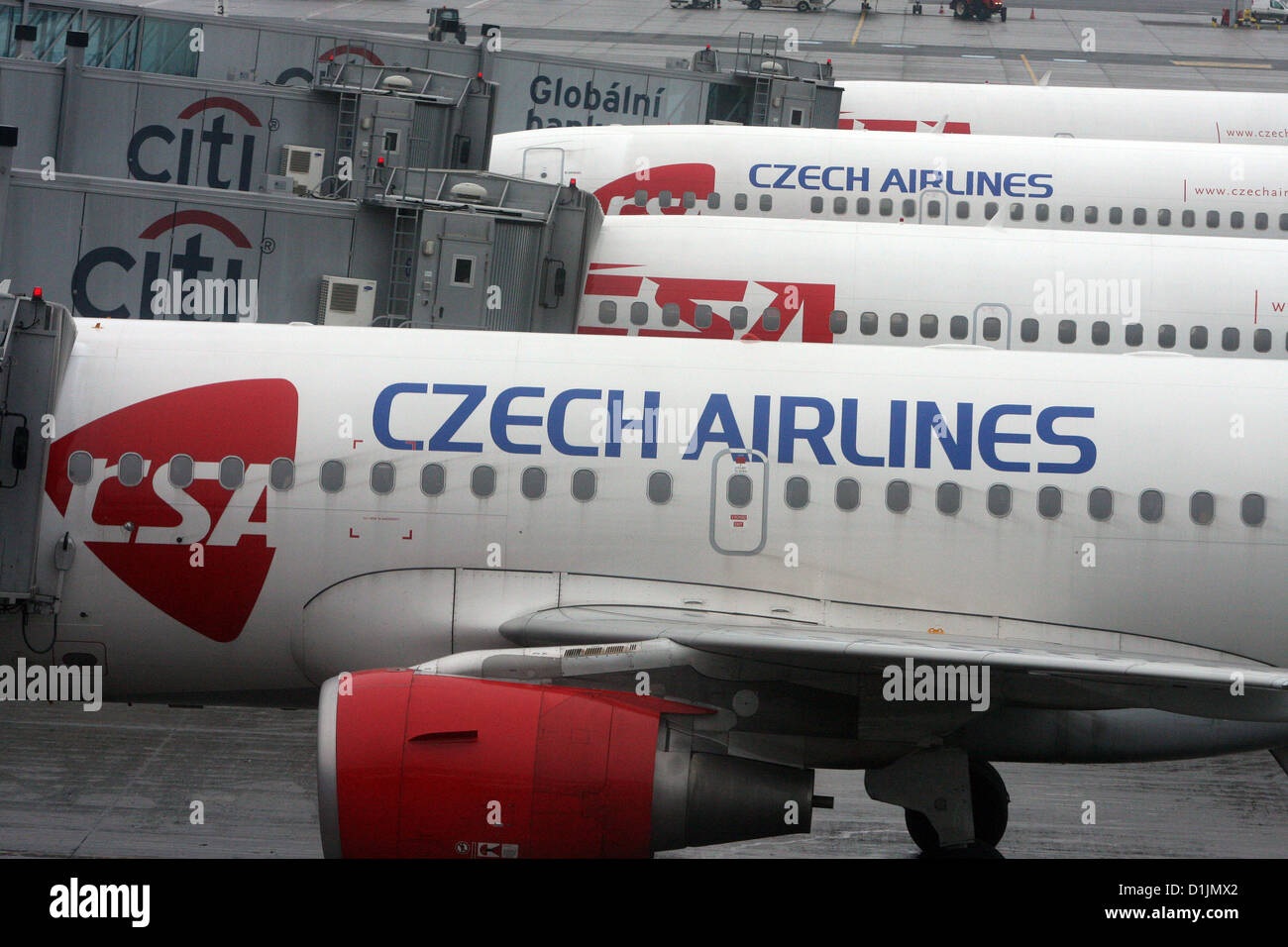 CSA Czech Airlines planes Prague Czech Republic Airplanes on ground ...