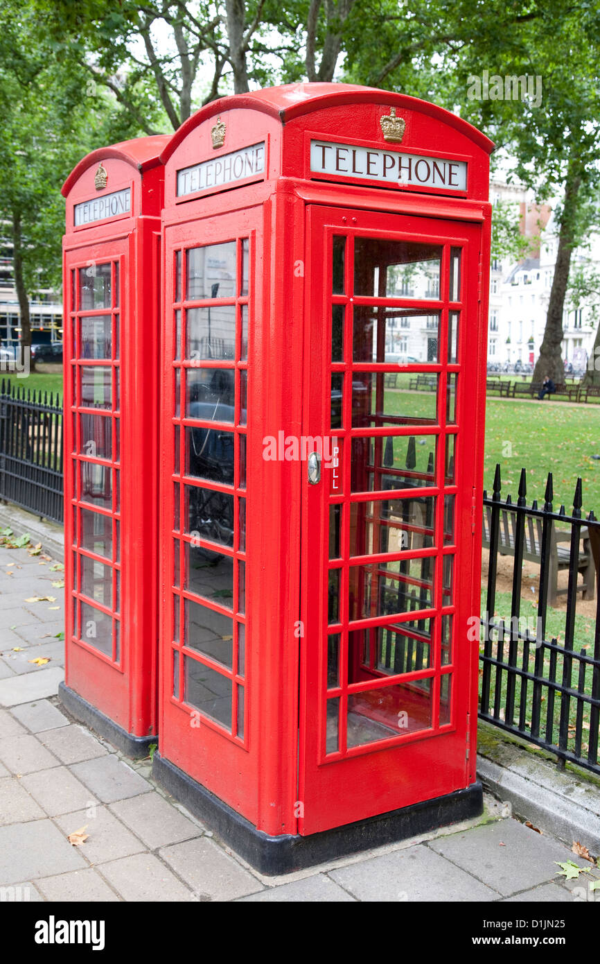 Traditional Red Telephone Cabin Box in London, England, UK Stock Photo ...