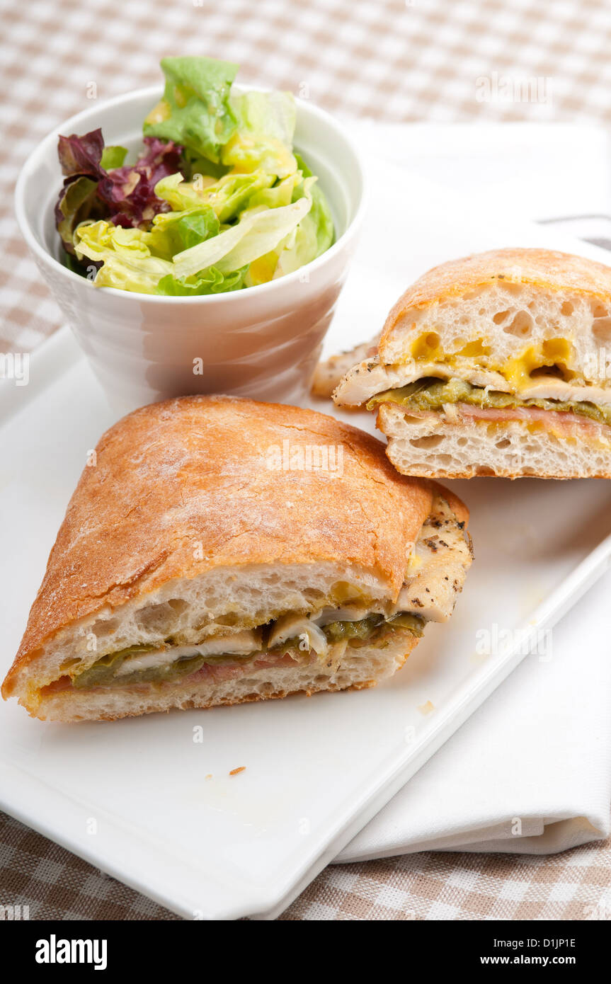 traditional Italian ciabatta panini sandwich chicken vegetables and ...
