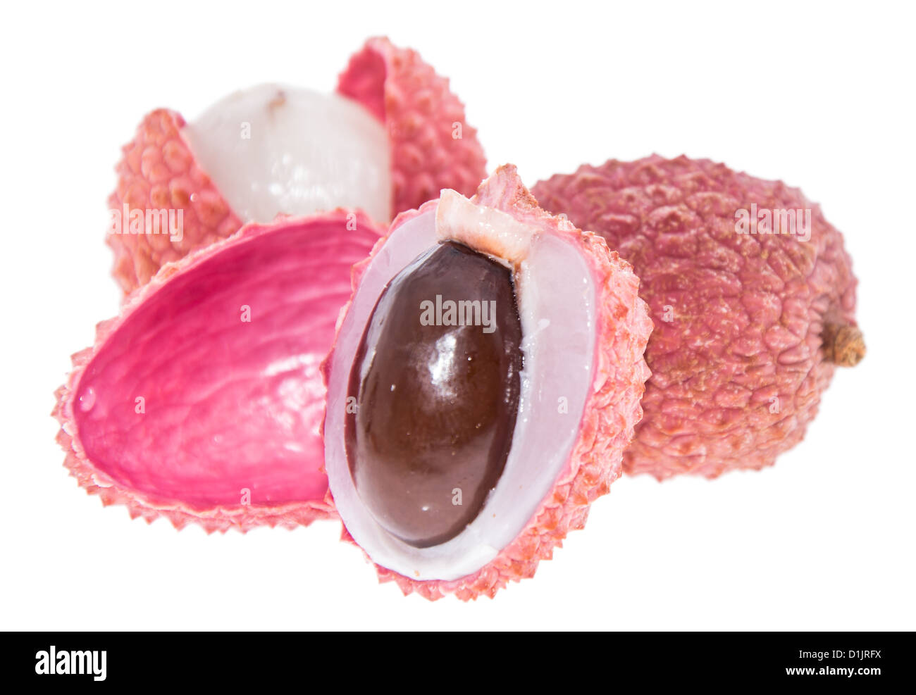 Lychee fruits isolated on white background Stock Photo - Alamy