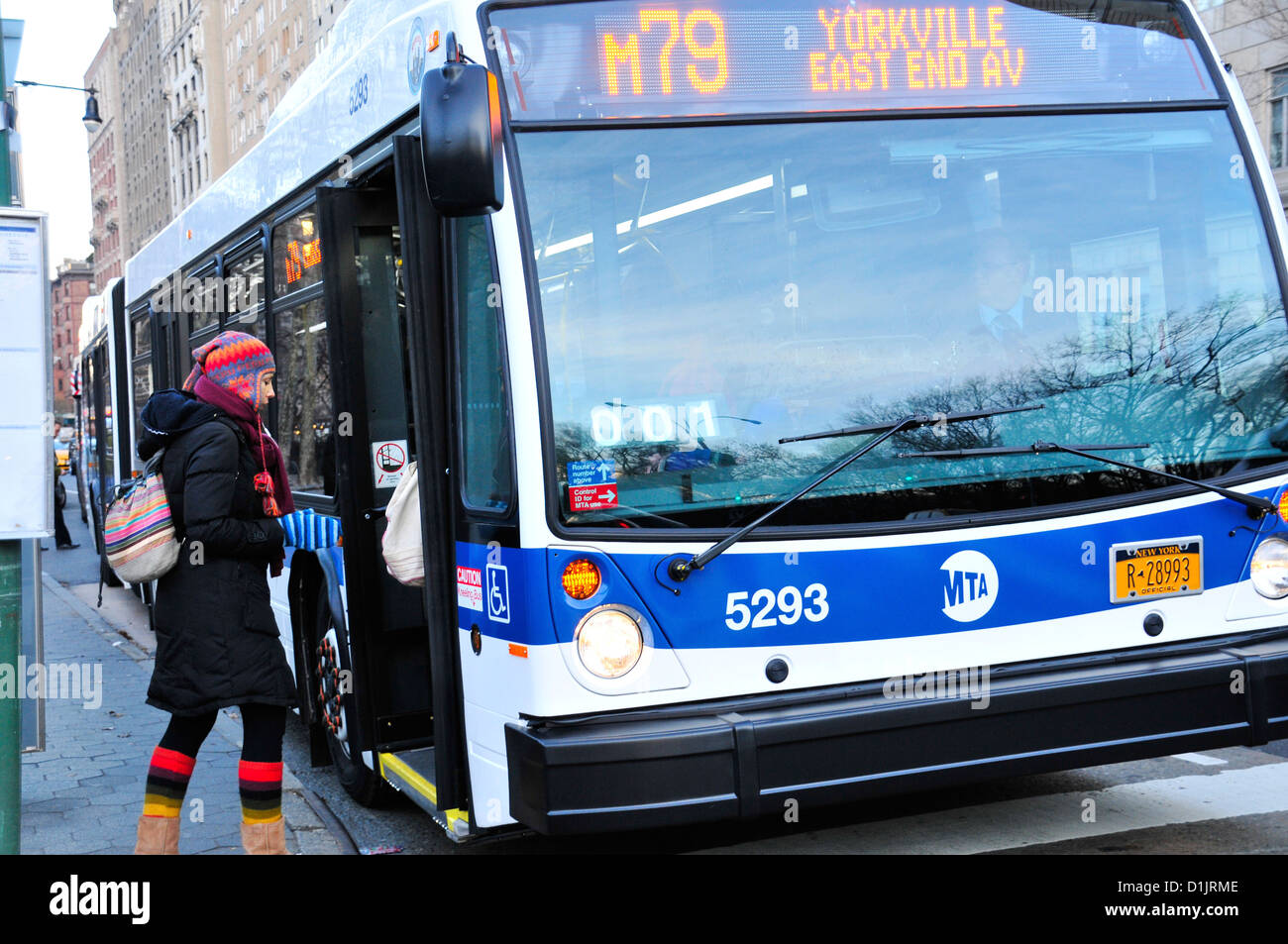 New York City Public Transportation M79 Crosstown MTA Bus on the Upper ...