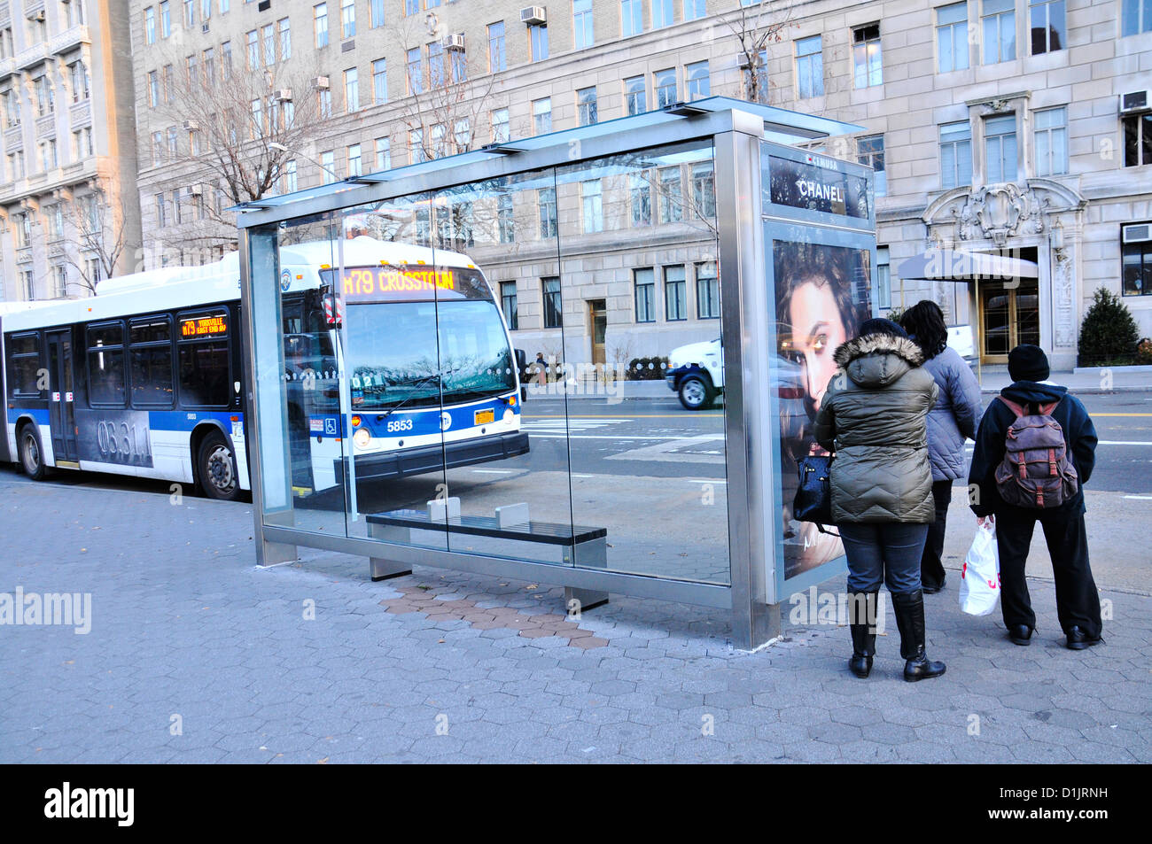 New York City Public Transportation M79 Crosstown MTA Bus on the Upper ...