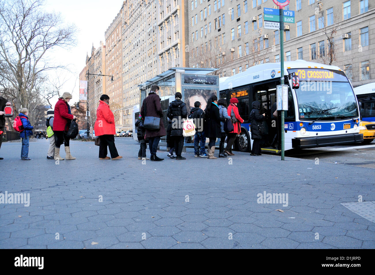 New York City Public Transportation M79 Crosstown MTA Bus on the Upper ...