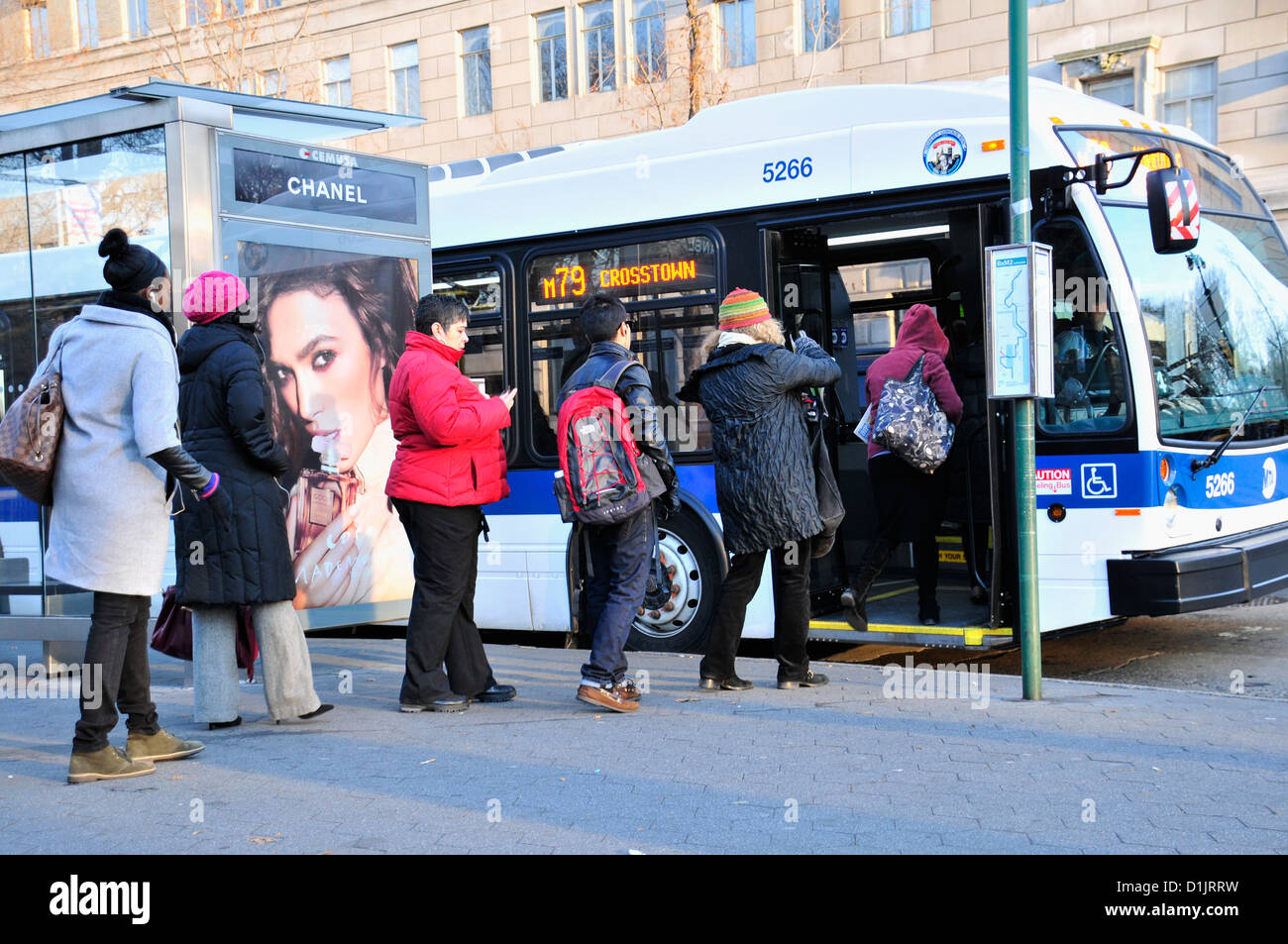 New York City Public Transportation M79 Crosstown MTA Bus on the Upper ...