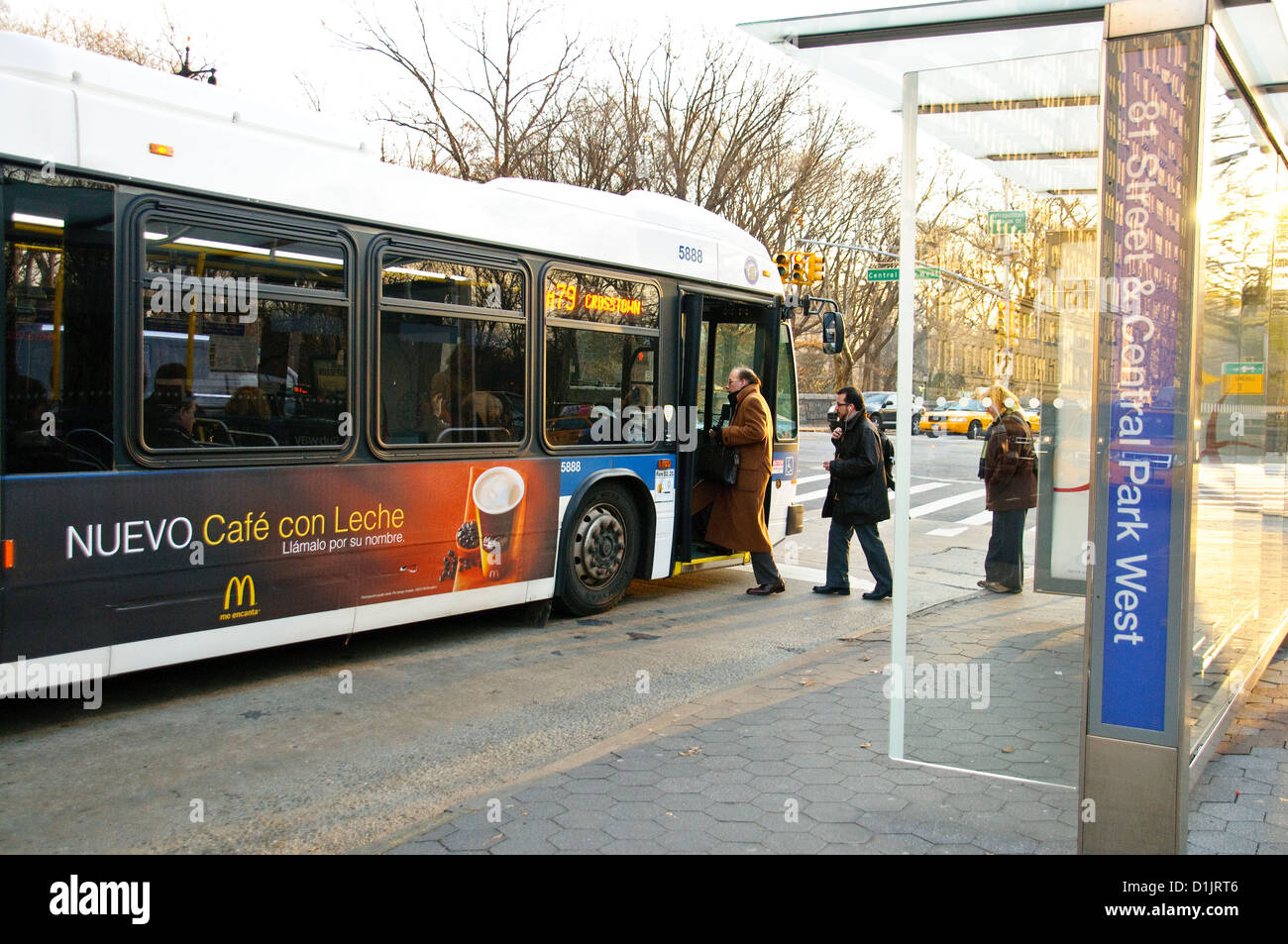 New York City Public Transportation M79 Crosstown MTA Bus on the Upper ...