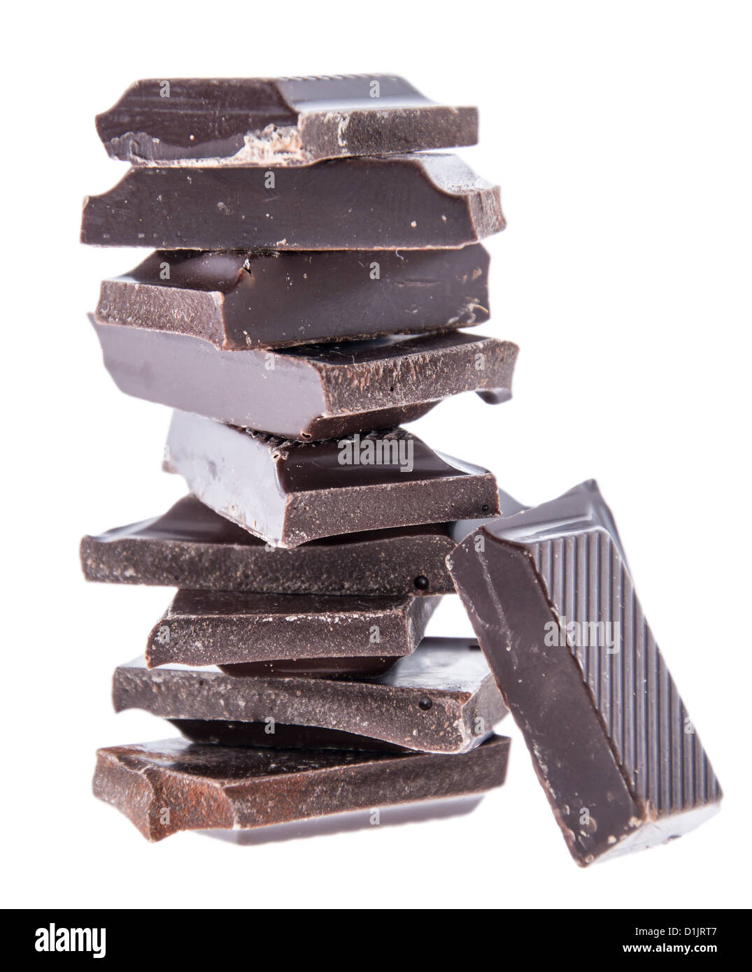 Stacked Chocolate isolated on white background Stock Photo - Alamy