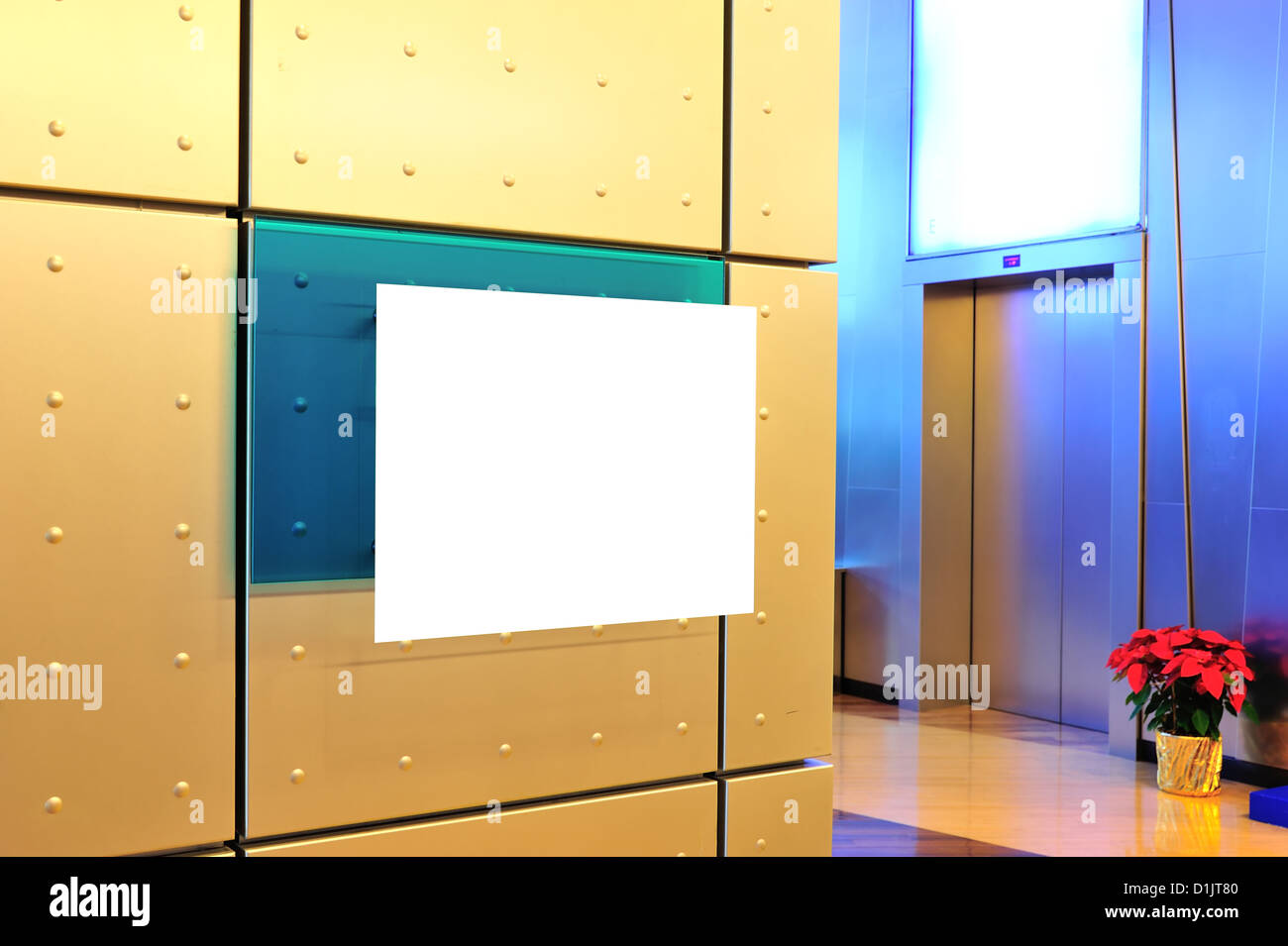 Interior design with modern buildings with empty lights hi-res stock ...