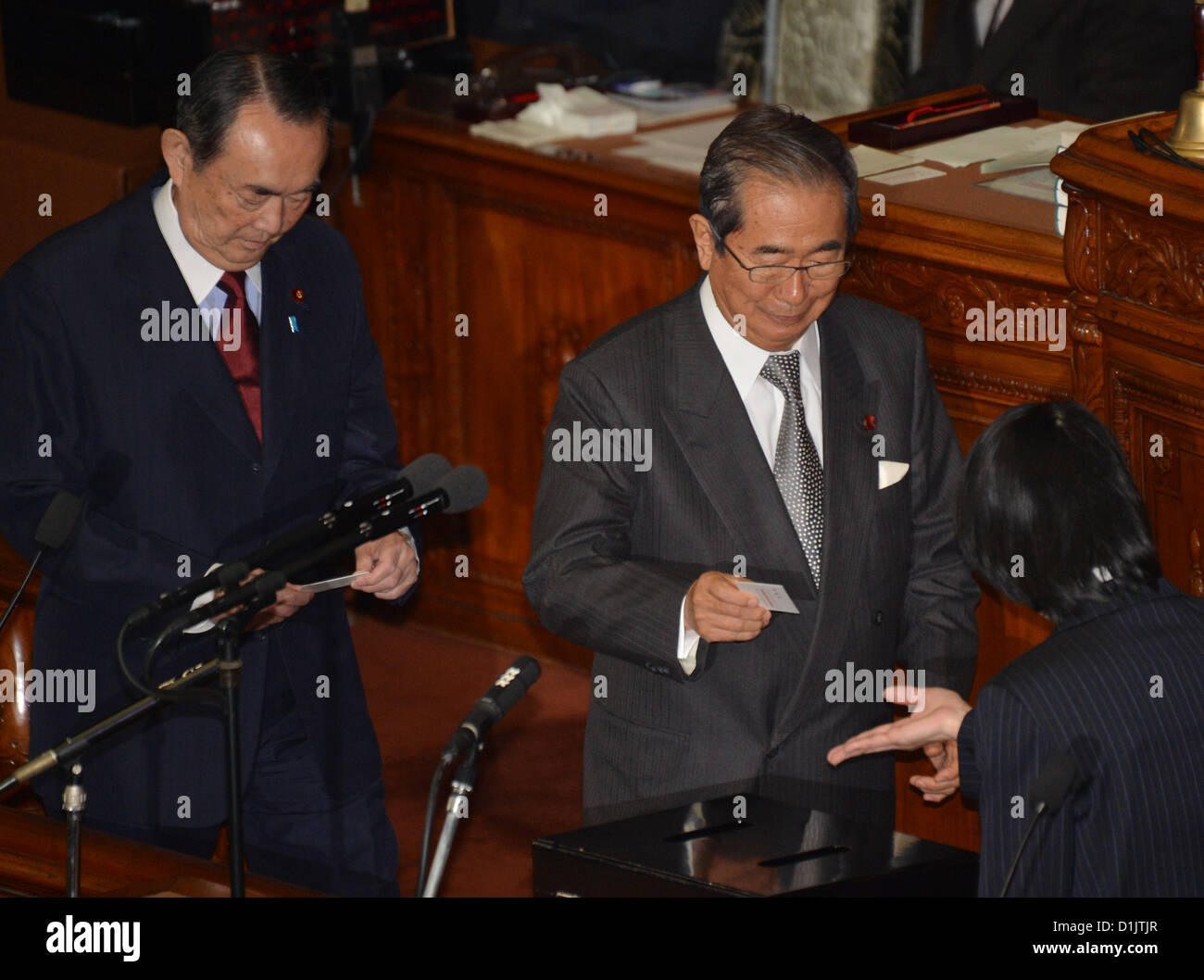 December 26, 2012, Tokyo, Japan - Shintaro Ishihara, cengter, of the ...