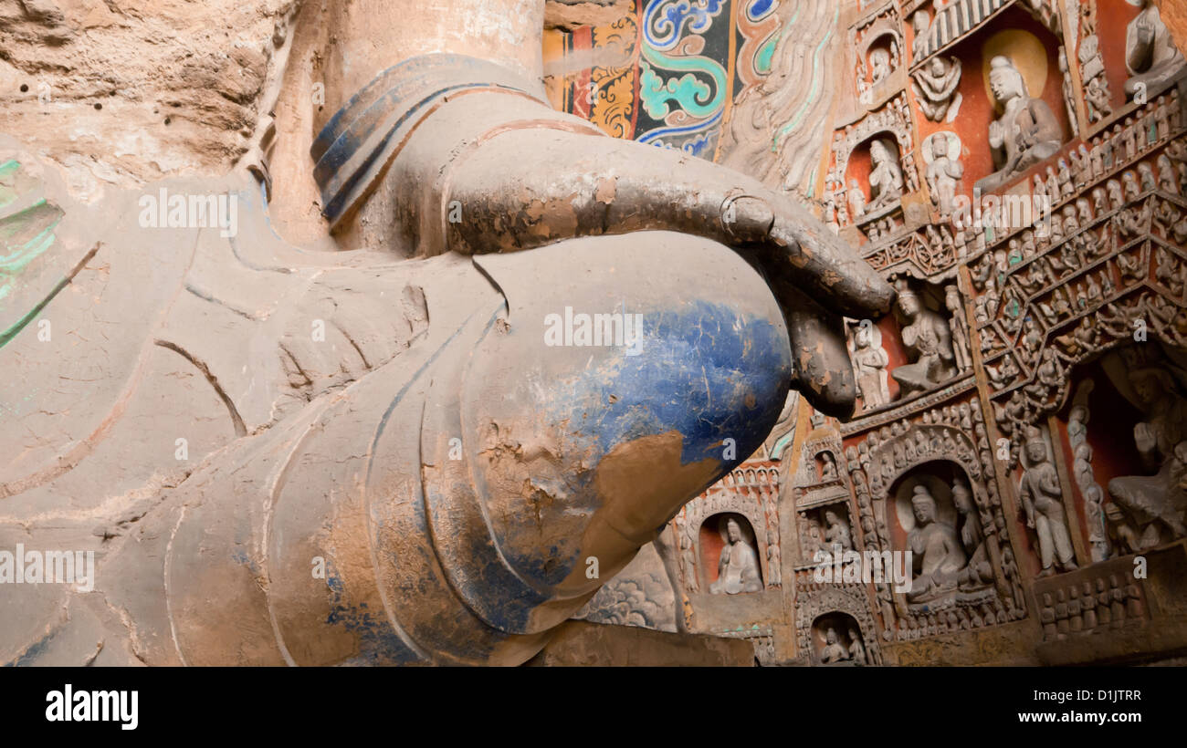 Buddha statues at Yungang grottoes which is one of the largest - scale ...