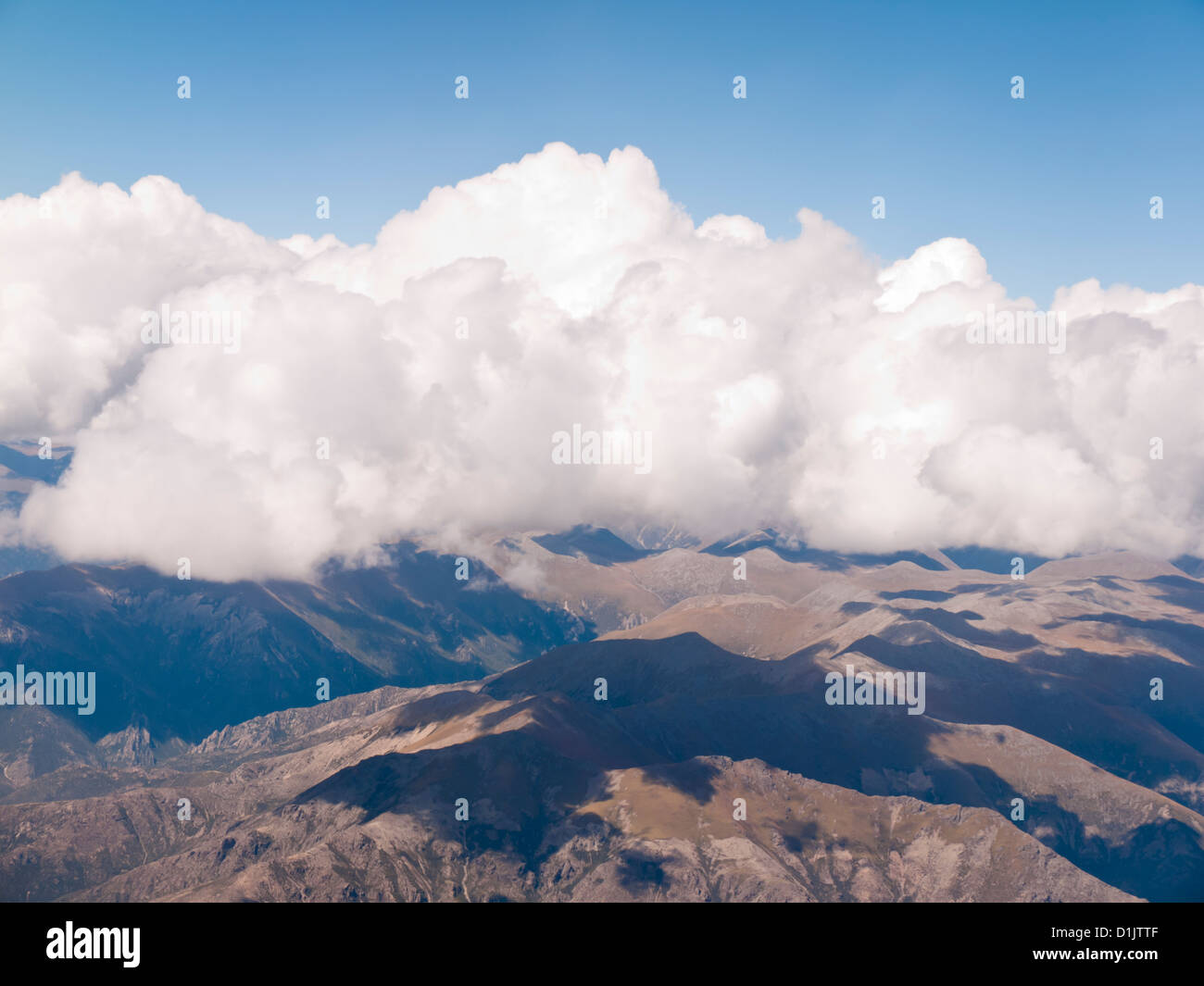 Beautiful landscape of cloud and mountain, shot from airplane Stock ...