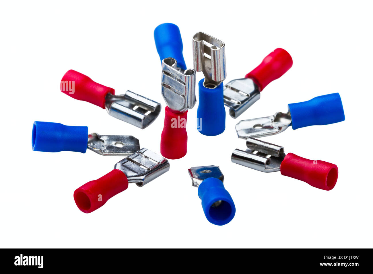 set of plugs for electricity cables isolated on a white background ...