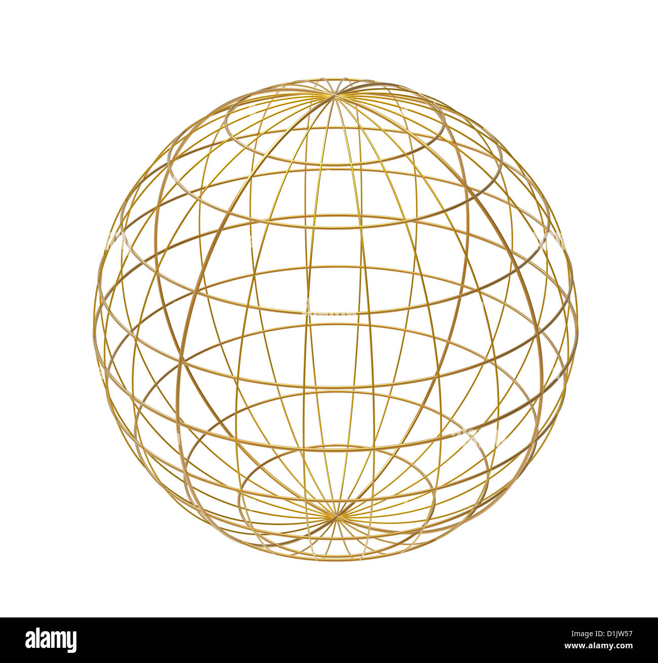 Wired sphere, isolated on white, 3d render Stock Photo - Alamy