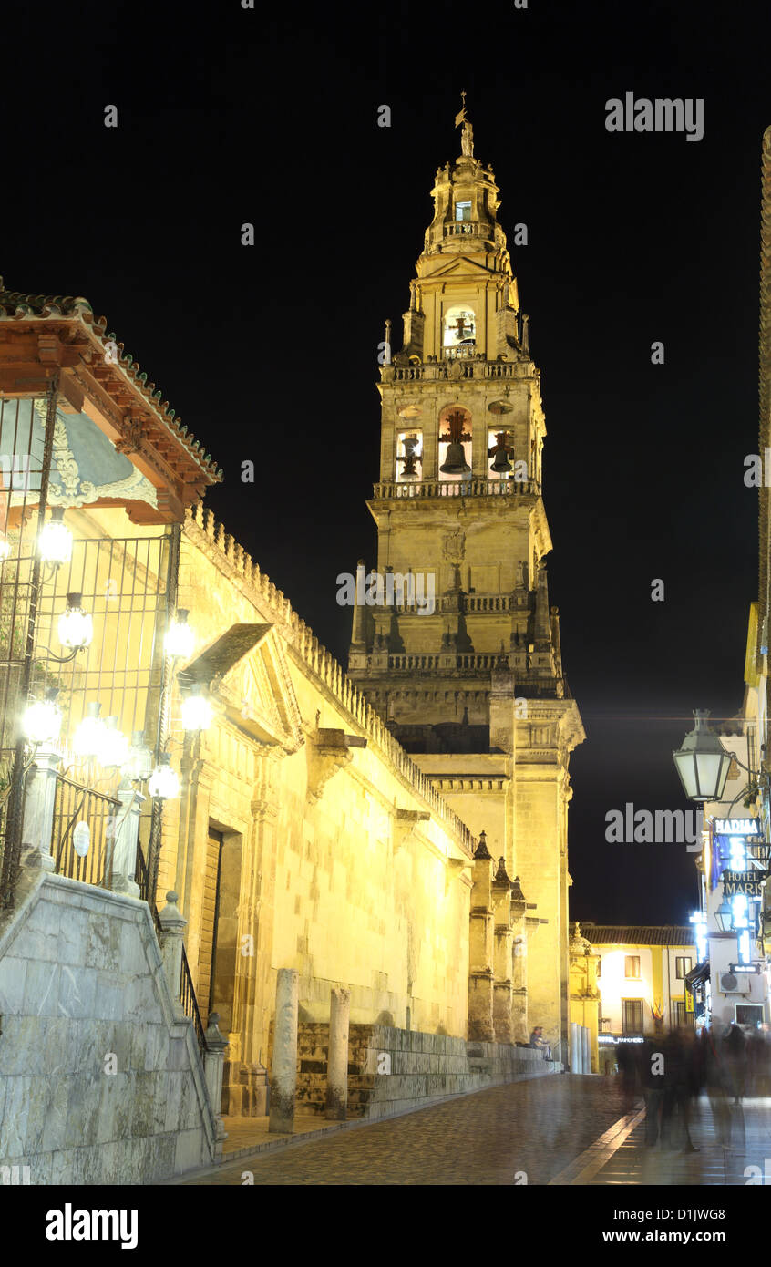 Bell tower of the Cathedral-Mosque in Cordoba, Andalusia, Spain Stock ...