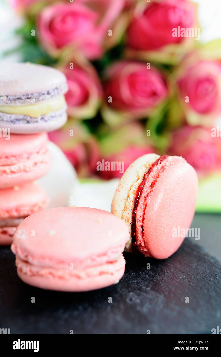 shaped macaroons for valentine's day or mother's day Stock Photo - Alamy