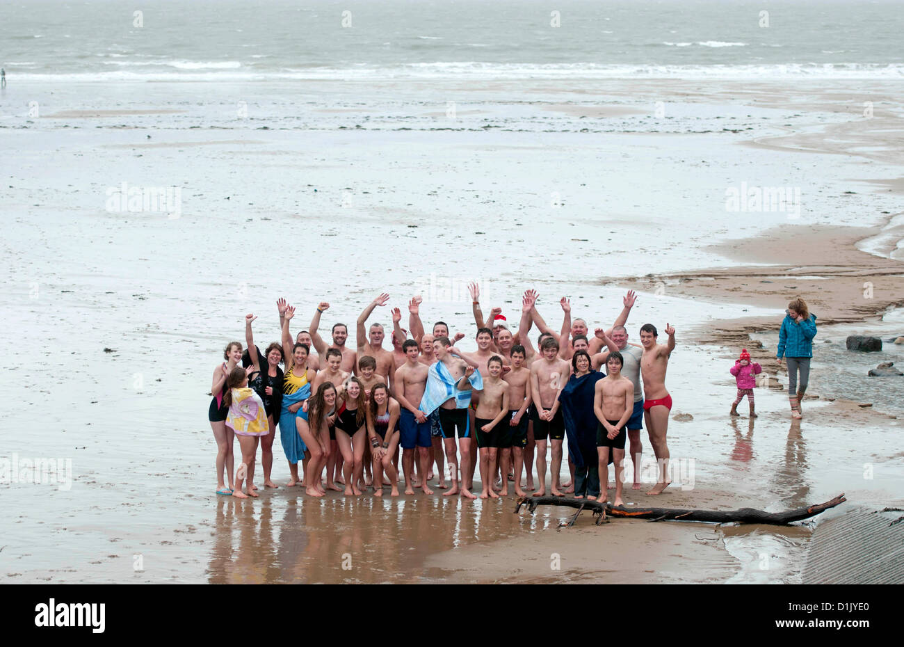 Caswell Bay, Wales, UK. 26th December 2012. Members of Mumbles ...