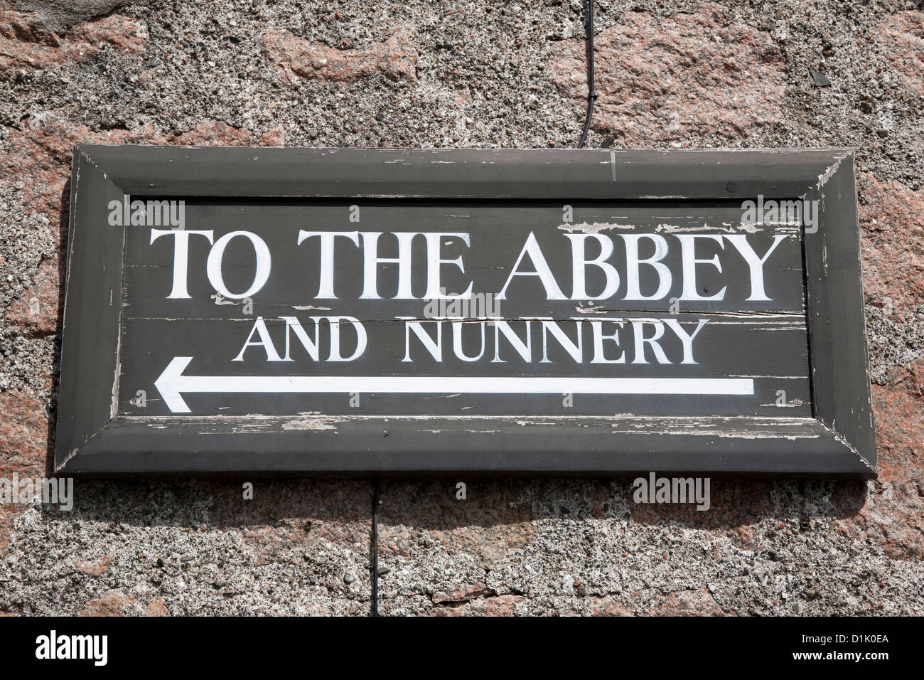 Abbey and Nunnery Sign, Iona, Scotland Stock Photo - Alamy
