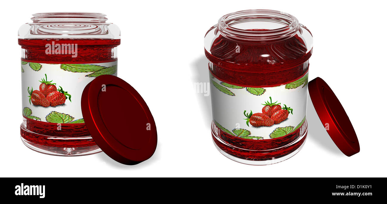 3D Jam jar Stock Photo - Alamy