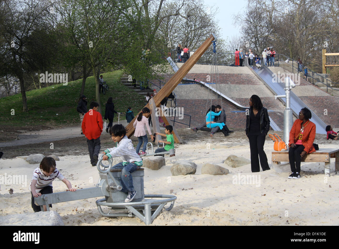 Victoria park hackney playground hi-res stock photography and images ...