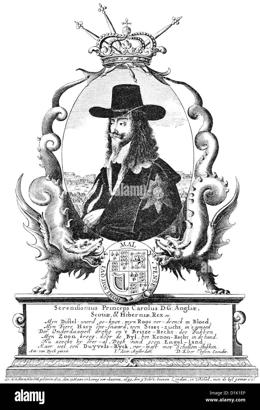 portrait of Charles I, 1600 - 1649, King of England, Scotland and ...