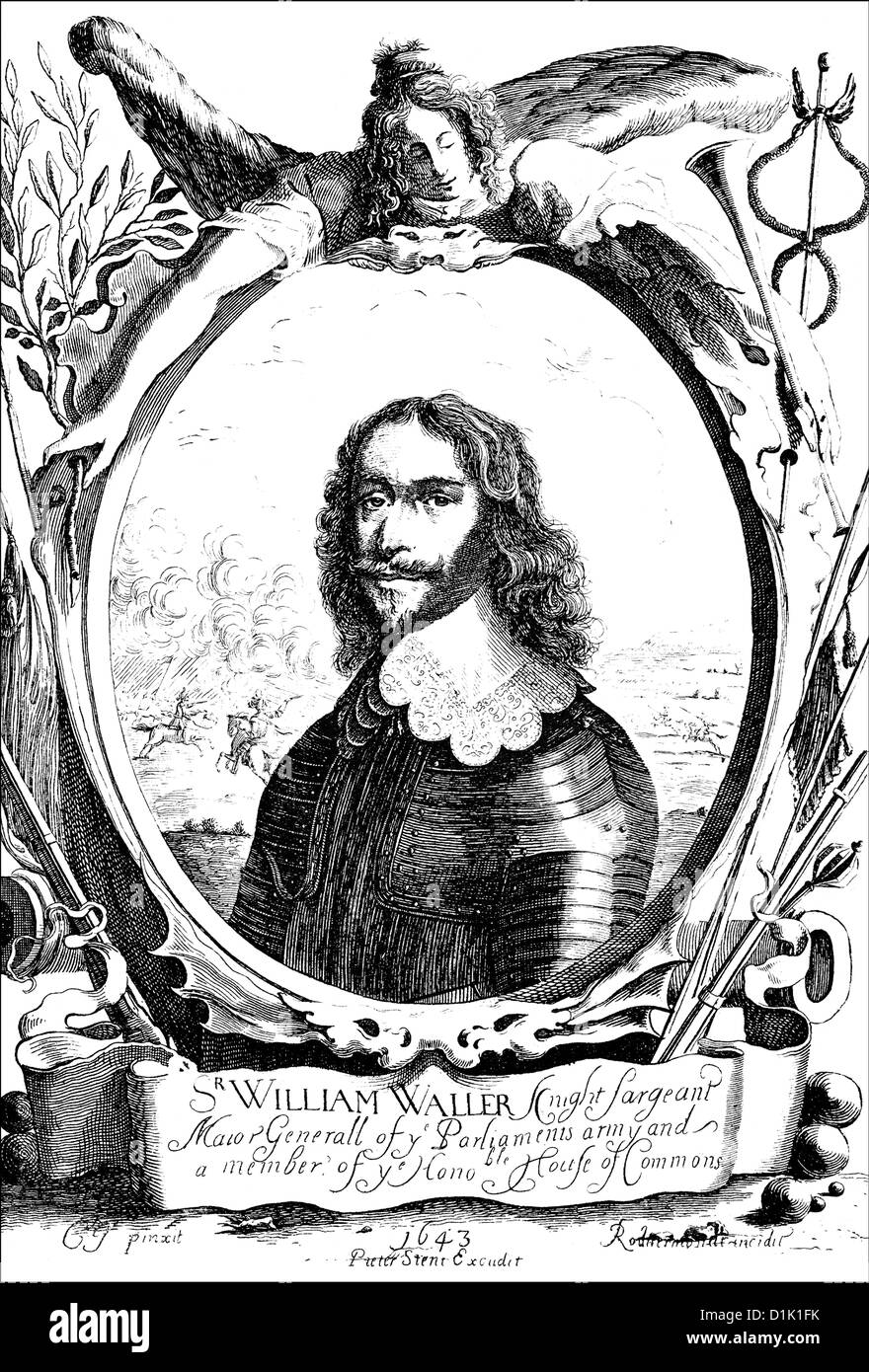 portrait of Sir William Waller, 1597 - 1668, an English soldier in the ...