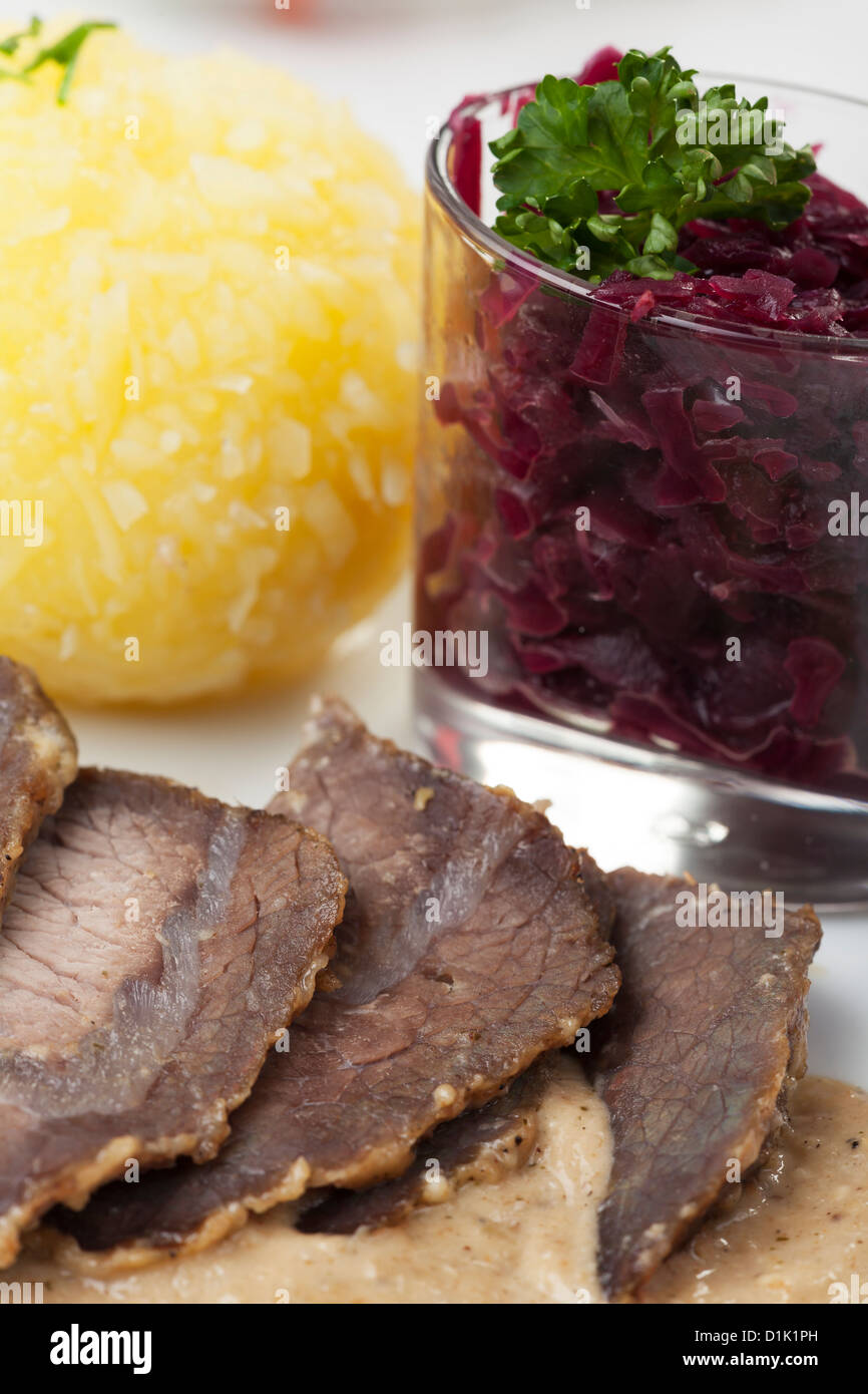 bavarian sauerbraten, a marinated beef speciality Stock Photo - Alamy