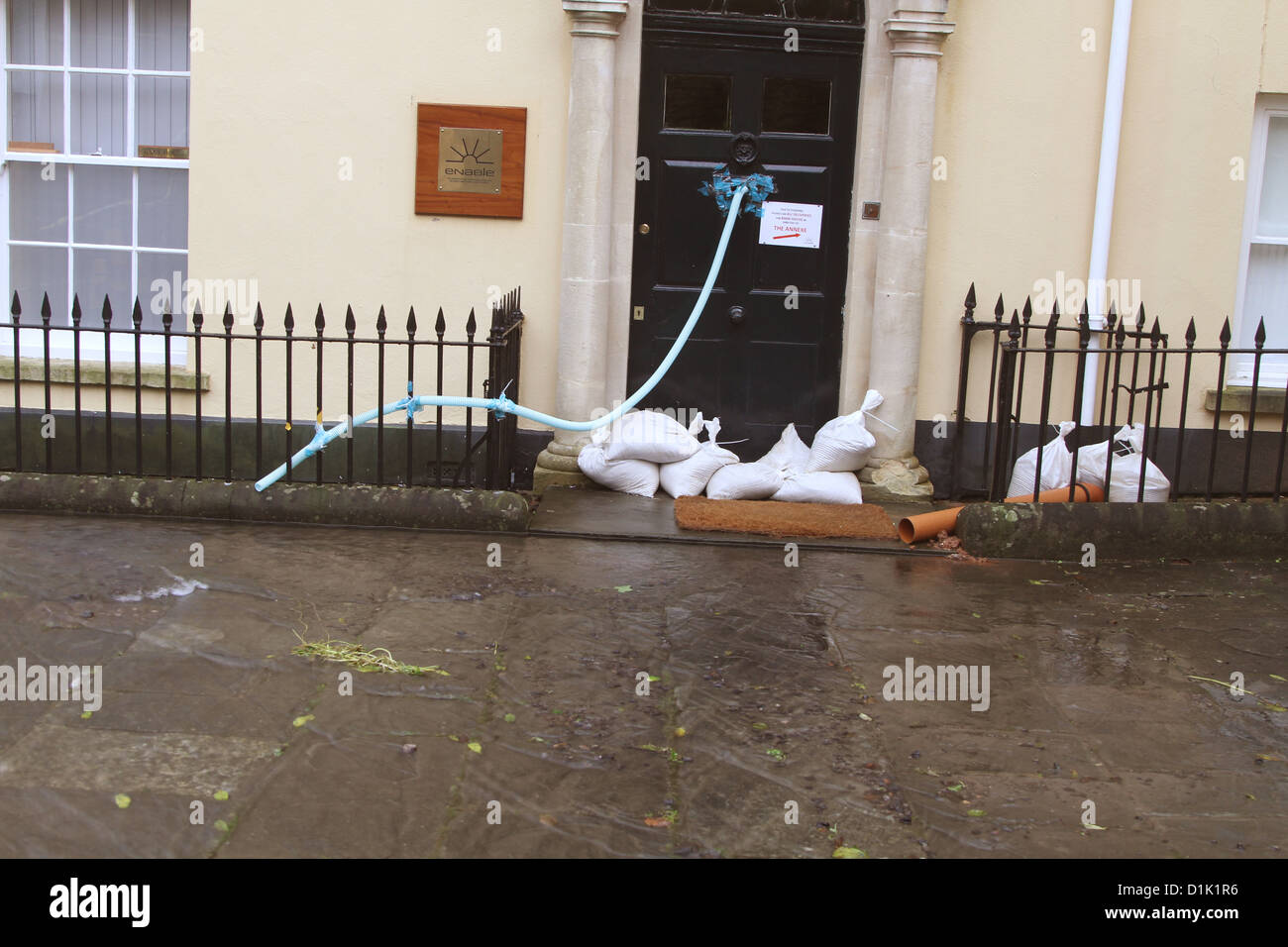 December 2012 - Sand bags and pumping, Flooding in the Somerset town of ...