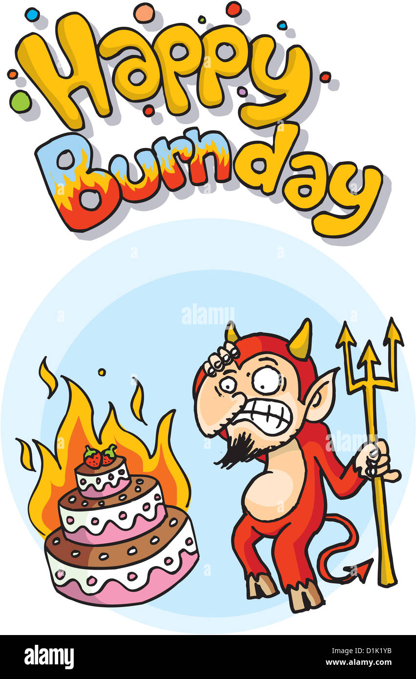 Devil with birthday cake hi-res stock photography and images - Alamy
