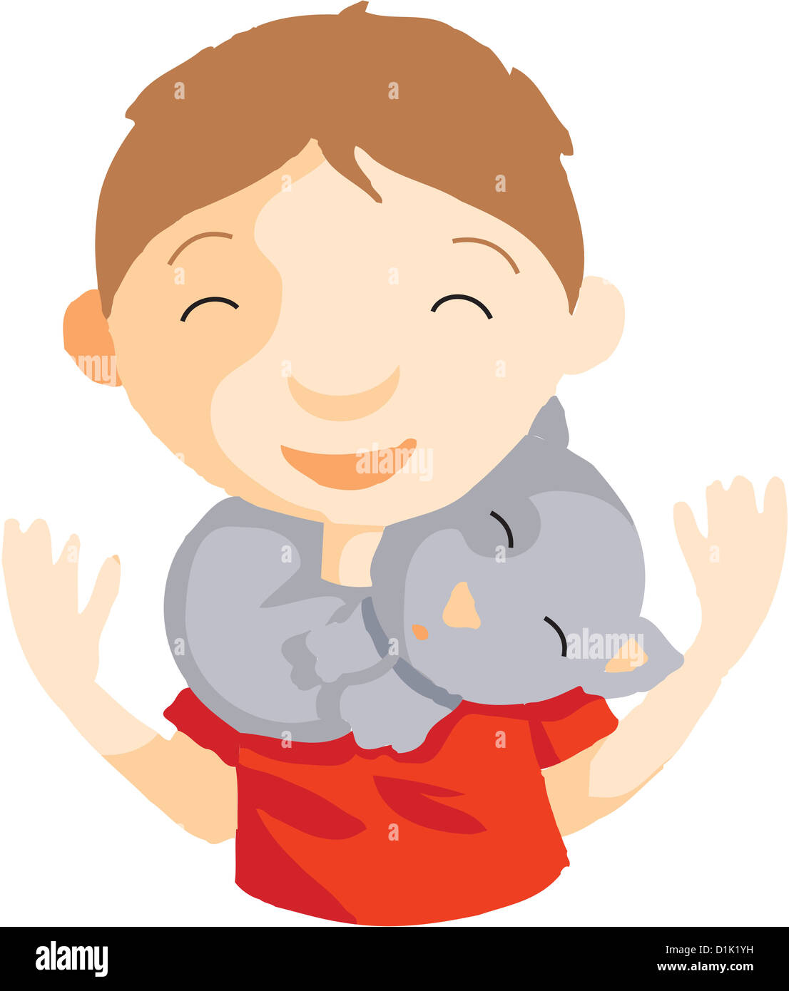 Cat and boy Stock Photo - Alamy