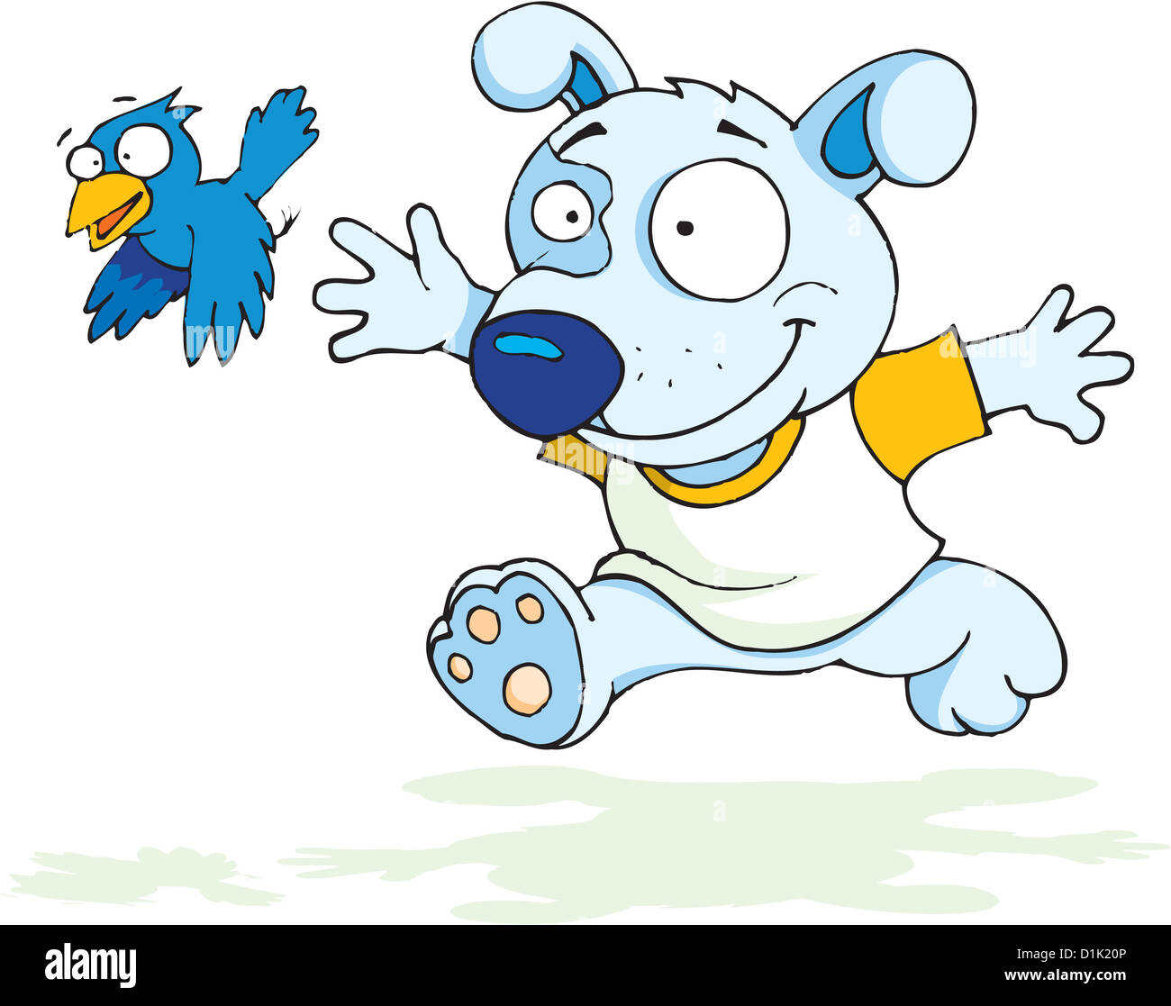 Dog chase bird Stock Photo - Alamy