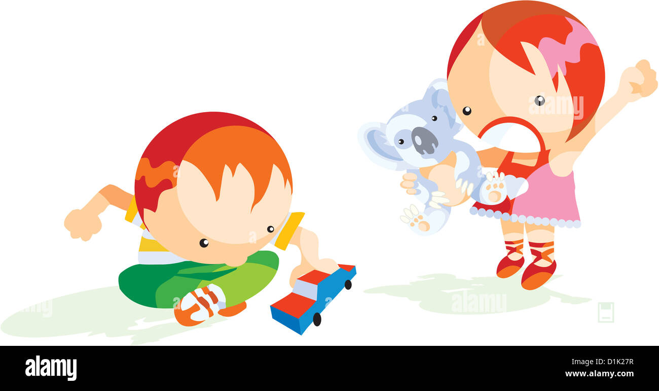 Children fight toy angry hi-res stock photography and images - Alamy