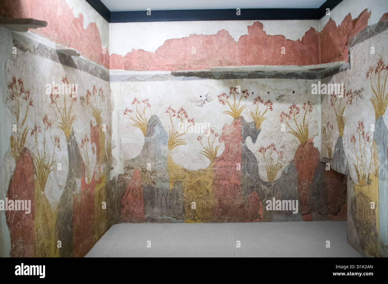 spring fresco at the National Archaeology Museum, Greece, Athens Stock ...