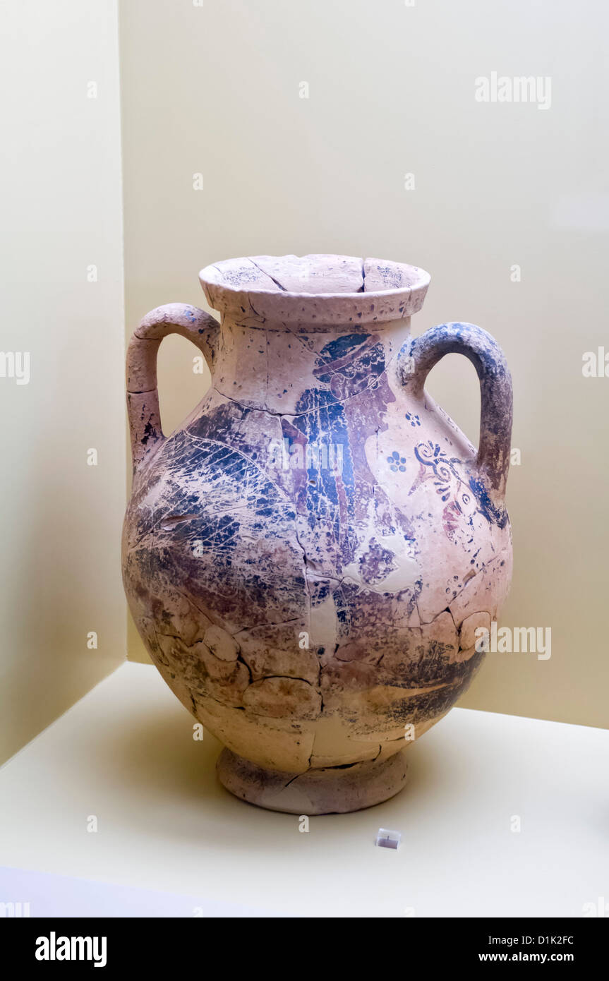 Greece, Athens, The Greek Agora museum in the Stoa of Attalos. Painted ...