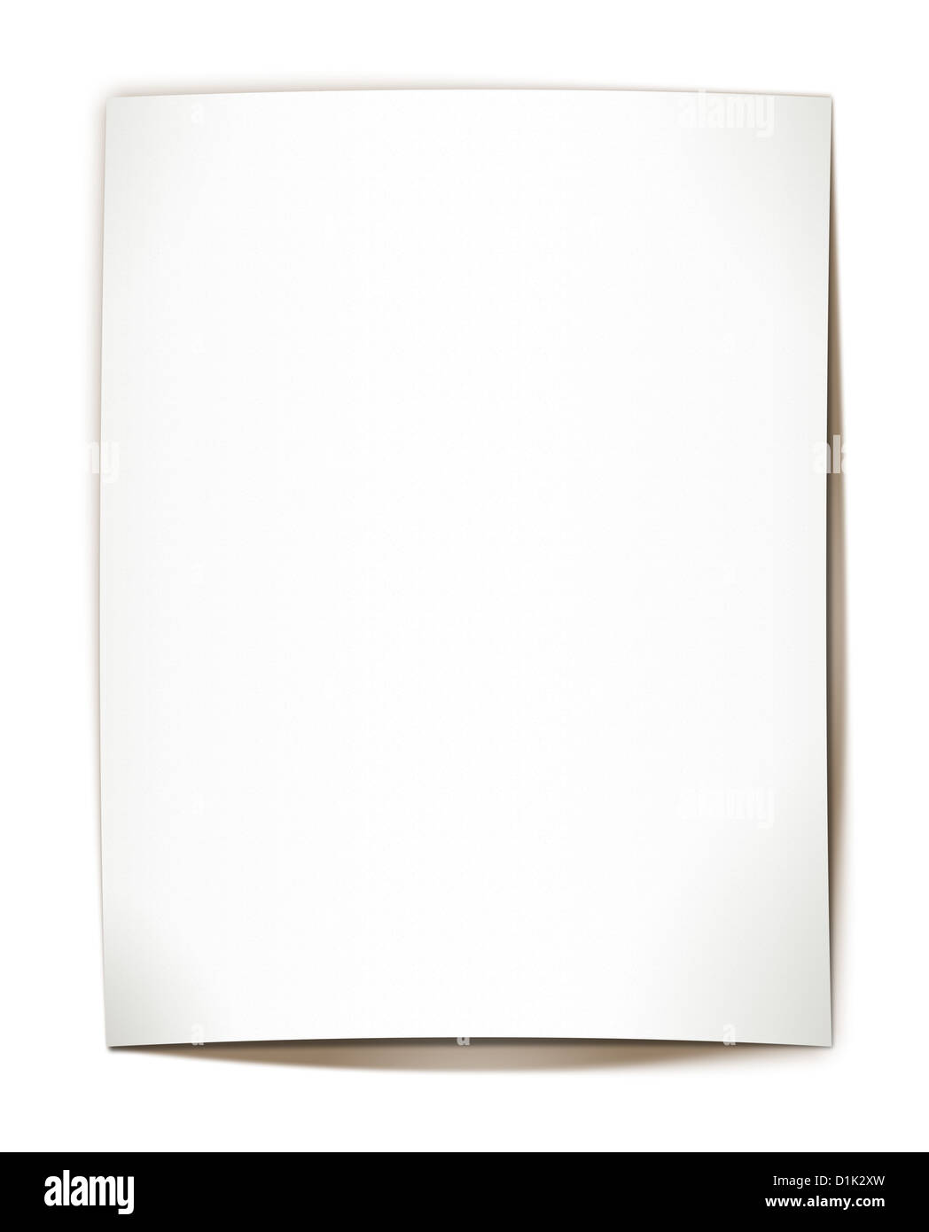 Blank paper with shadow - on white background Stock Photo - Alamy