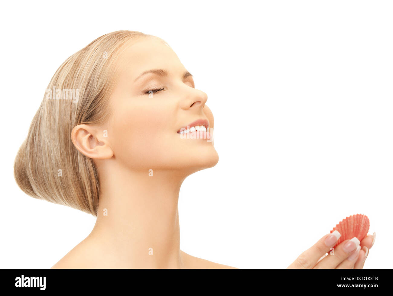 beautiful woman with seashell Stock Photo - Alamy