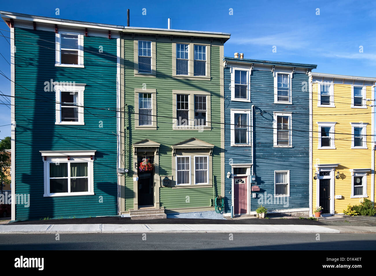Unique architecture in the colorful houses on the steep streets of St ...