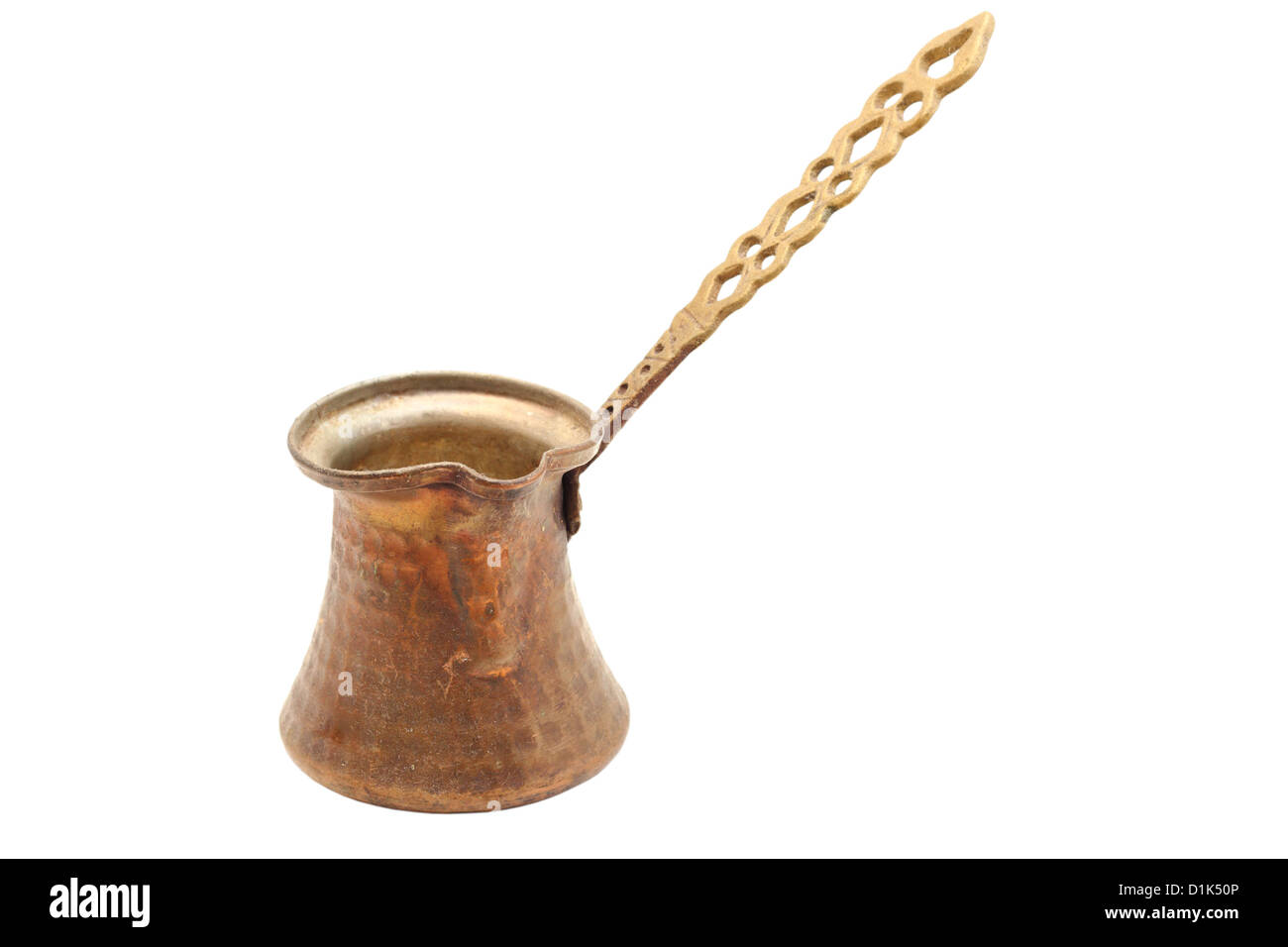 very old coffee pot isolated over white background Stock Photo - Alamy