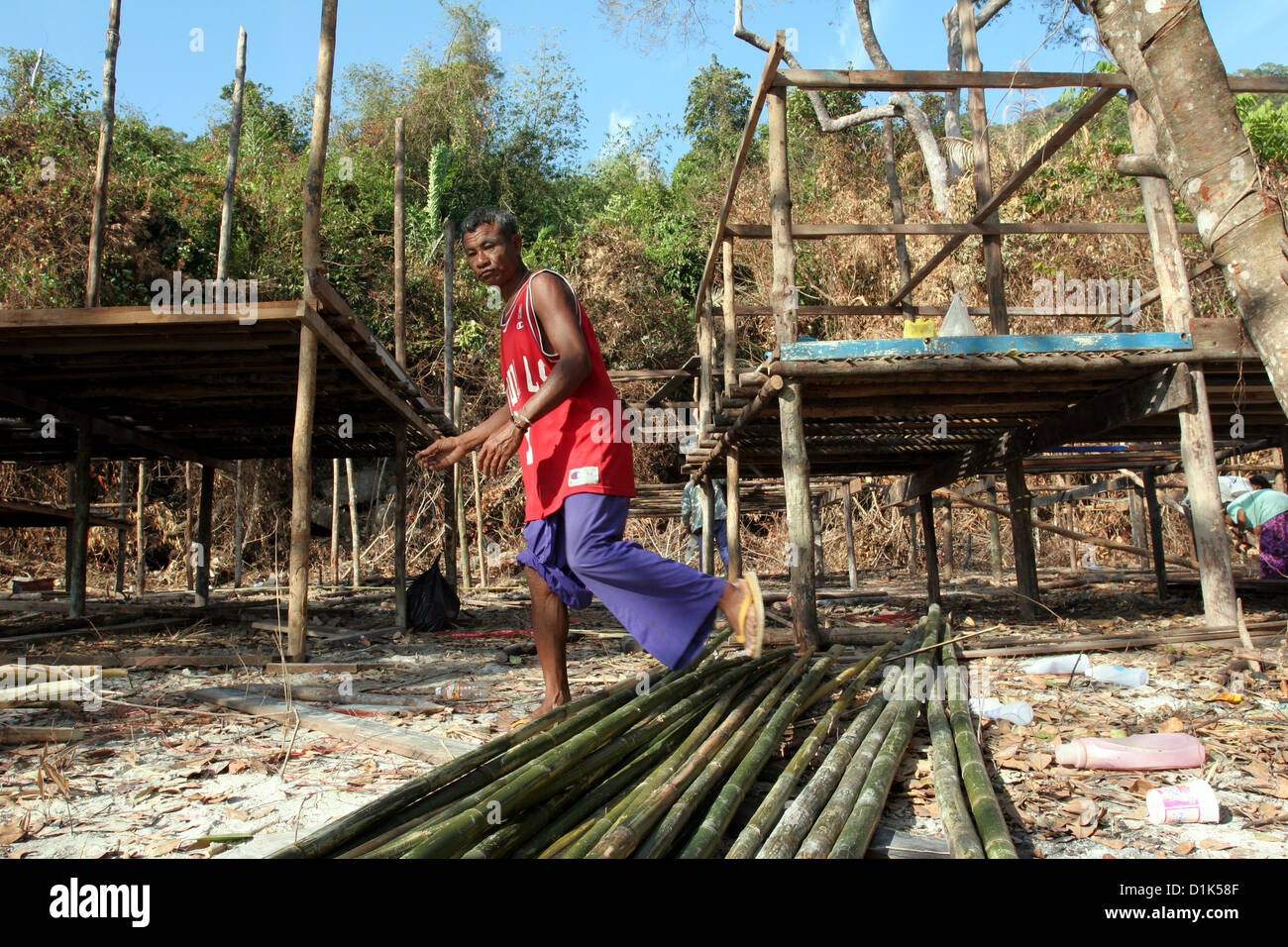 The Moken, sea gypsies of the Andaman sea rebuild their village after ...