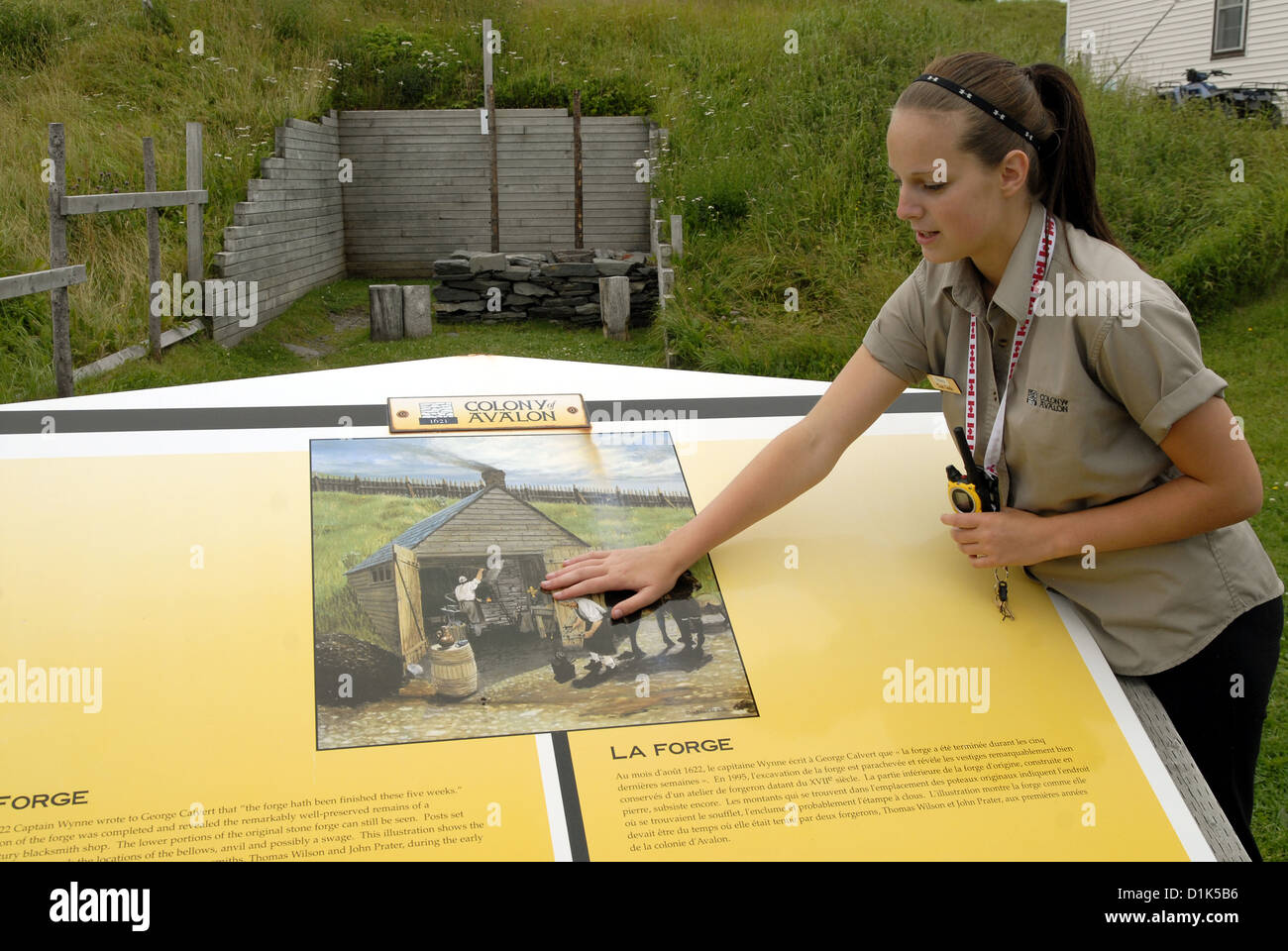 Tour Guide, Colony of Avalon, Newfoundland Stock Photo - Alamy