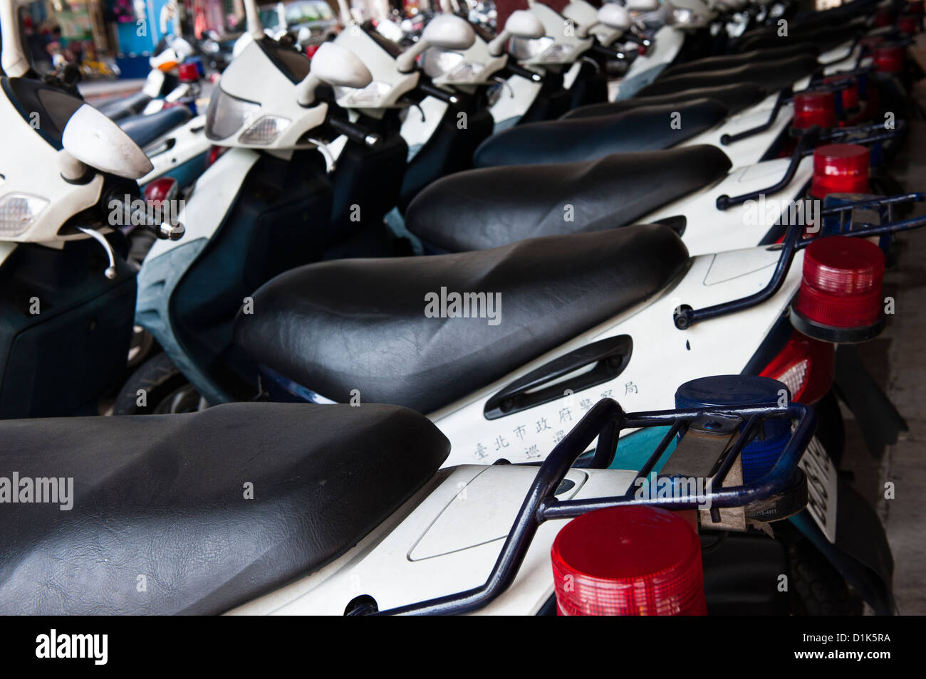 Police motor scooters, Taipei Stock Photo - Alamy