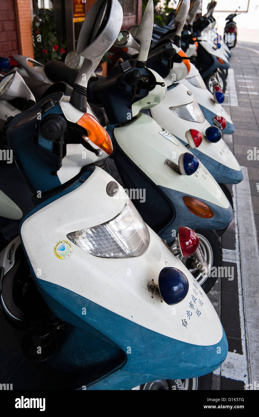 Police motor scooters, Taipei Stock Photo - Alamy