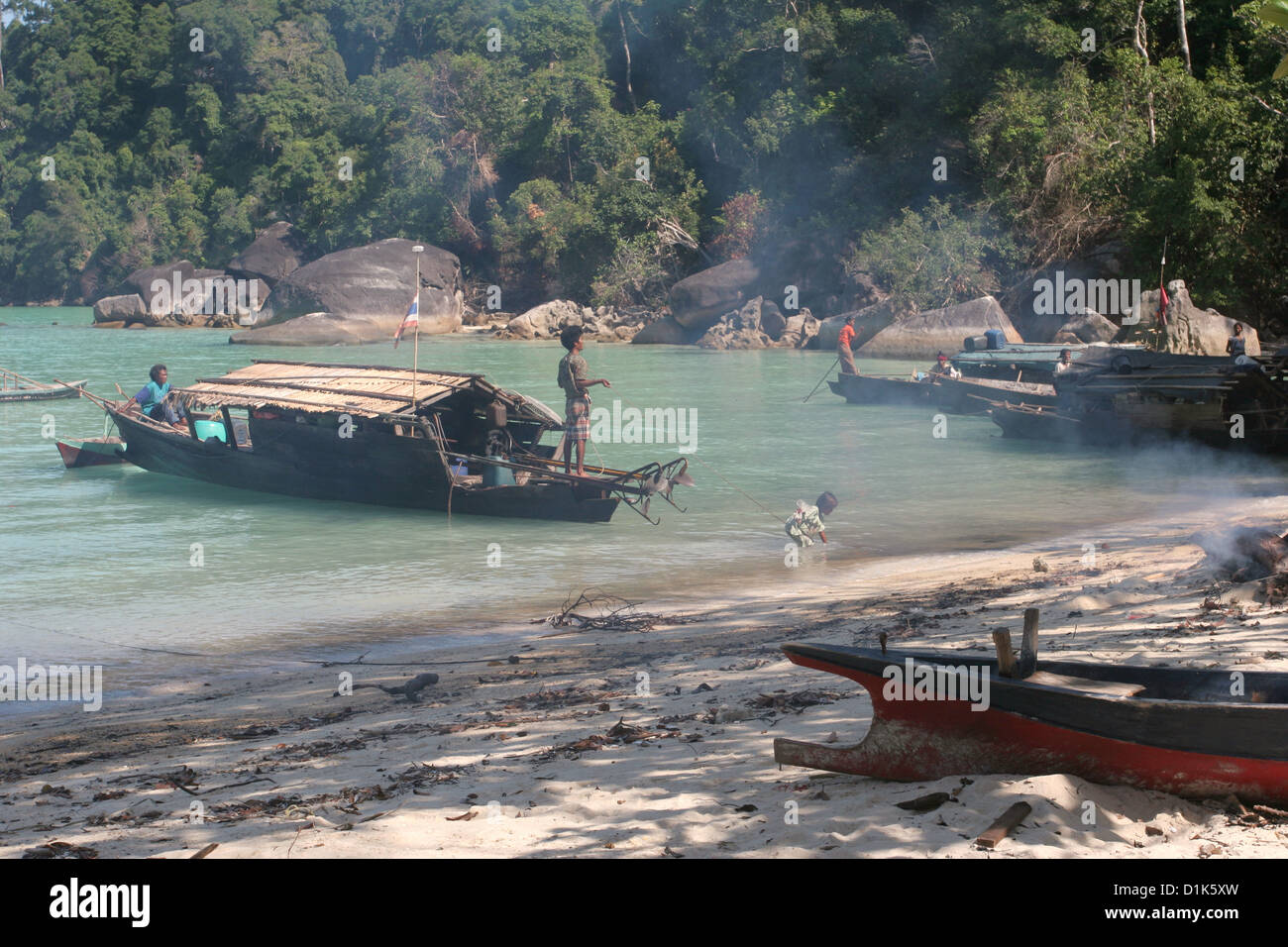 The Moken, sea gypsies of the Andaman sea rebuild their village after ...