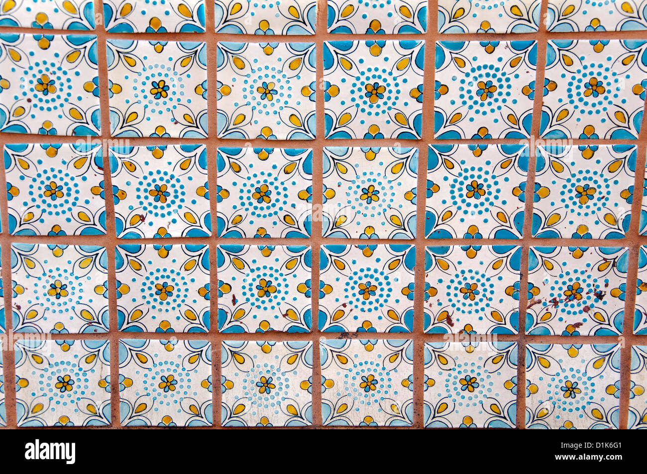 Colorful exotic wall tiles as a background image Stock Photo - Alamy
