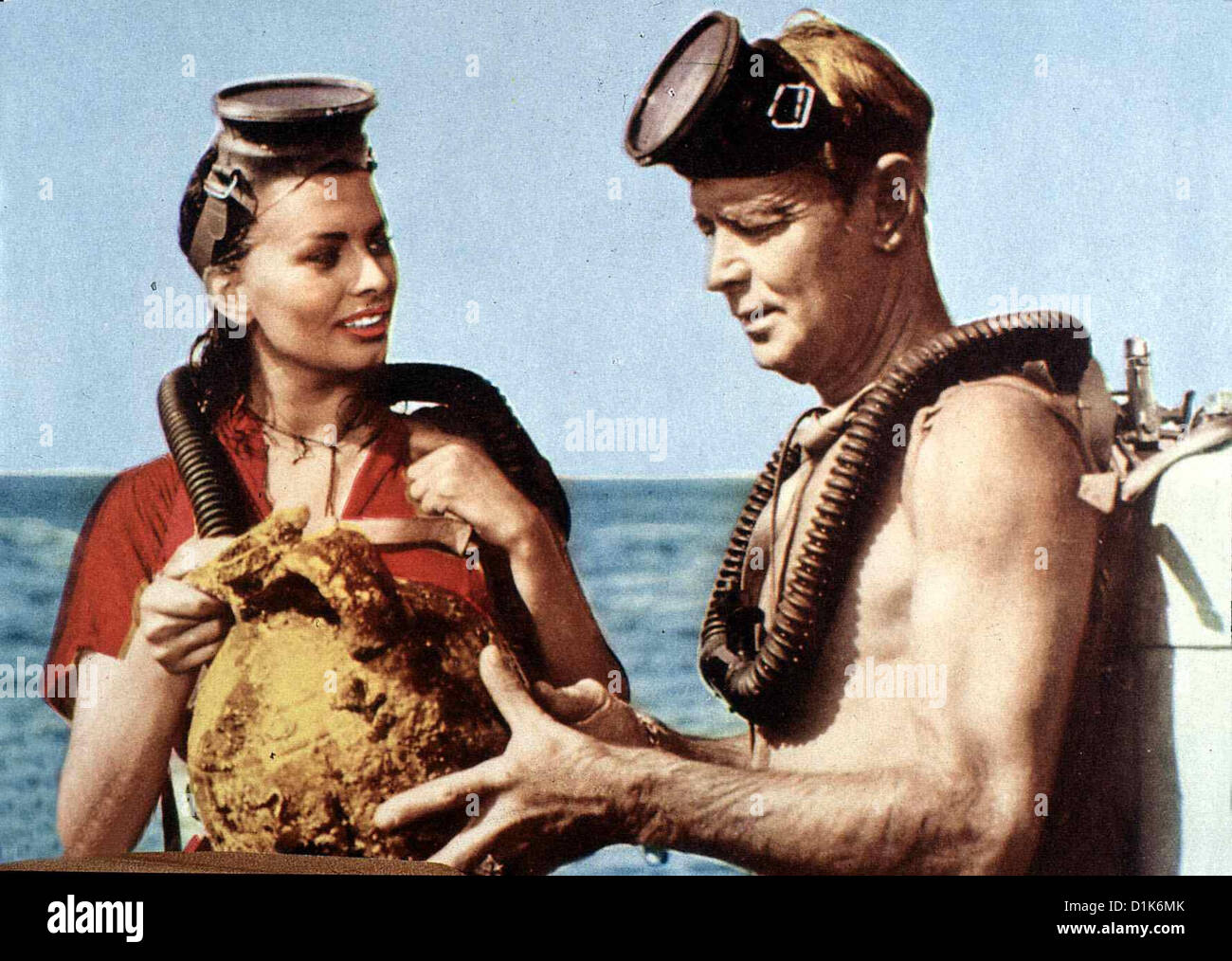 Der Knabe Auf Dem Delphin Boy On Dolphin, Sophia Loren, Alan Ladd Beim Tauchen vor der ...