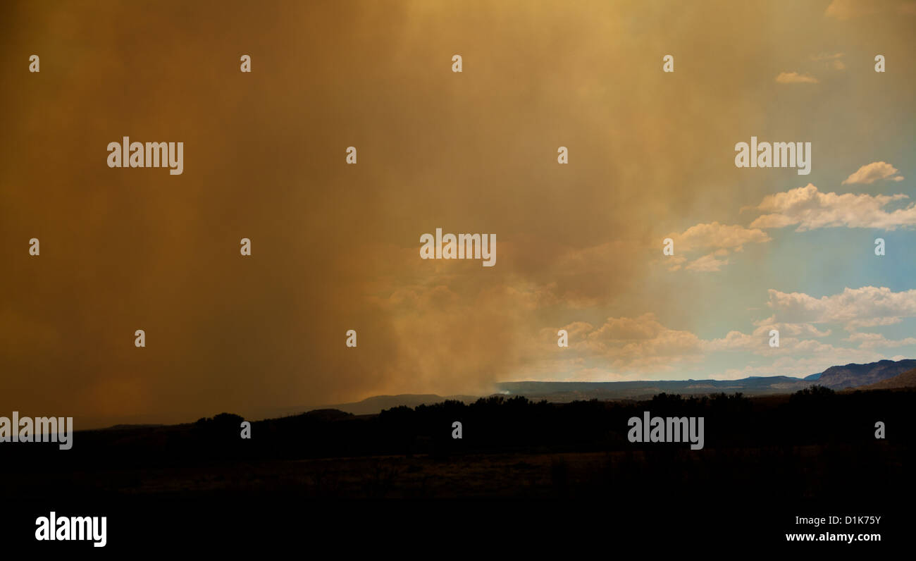 Smoke from a Colorado Wildfire near Rifle Colorado Stock Photo - Alamy