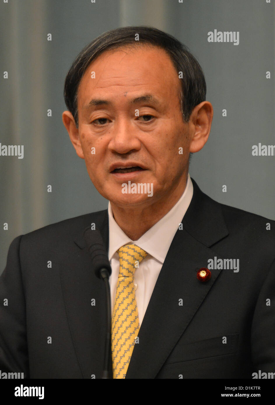 December 26, 2012, Tokyo, Japan - Chief Cabinet Secretary Yoshihide ...