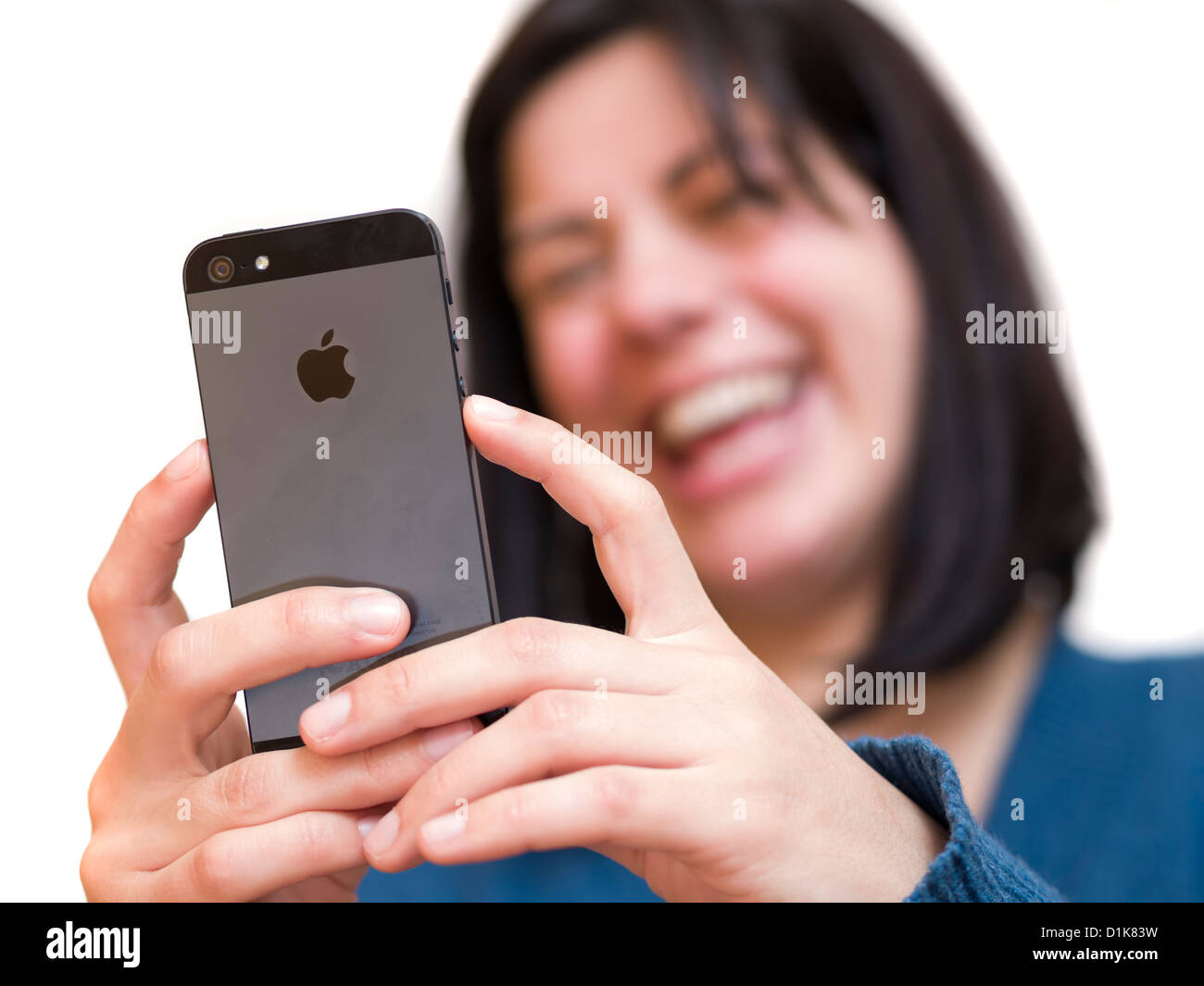 Happy teenagers iphone hi-res stock photography and images - Alamy