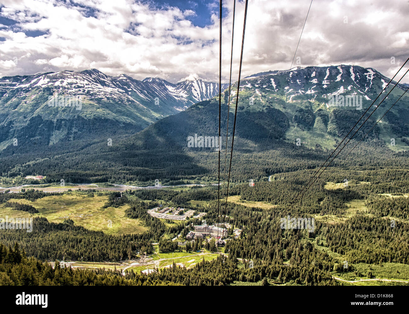 June 30, 2012 - Girdwood, Alaska, US - A view from an aerial tram of ...